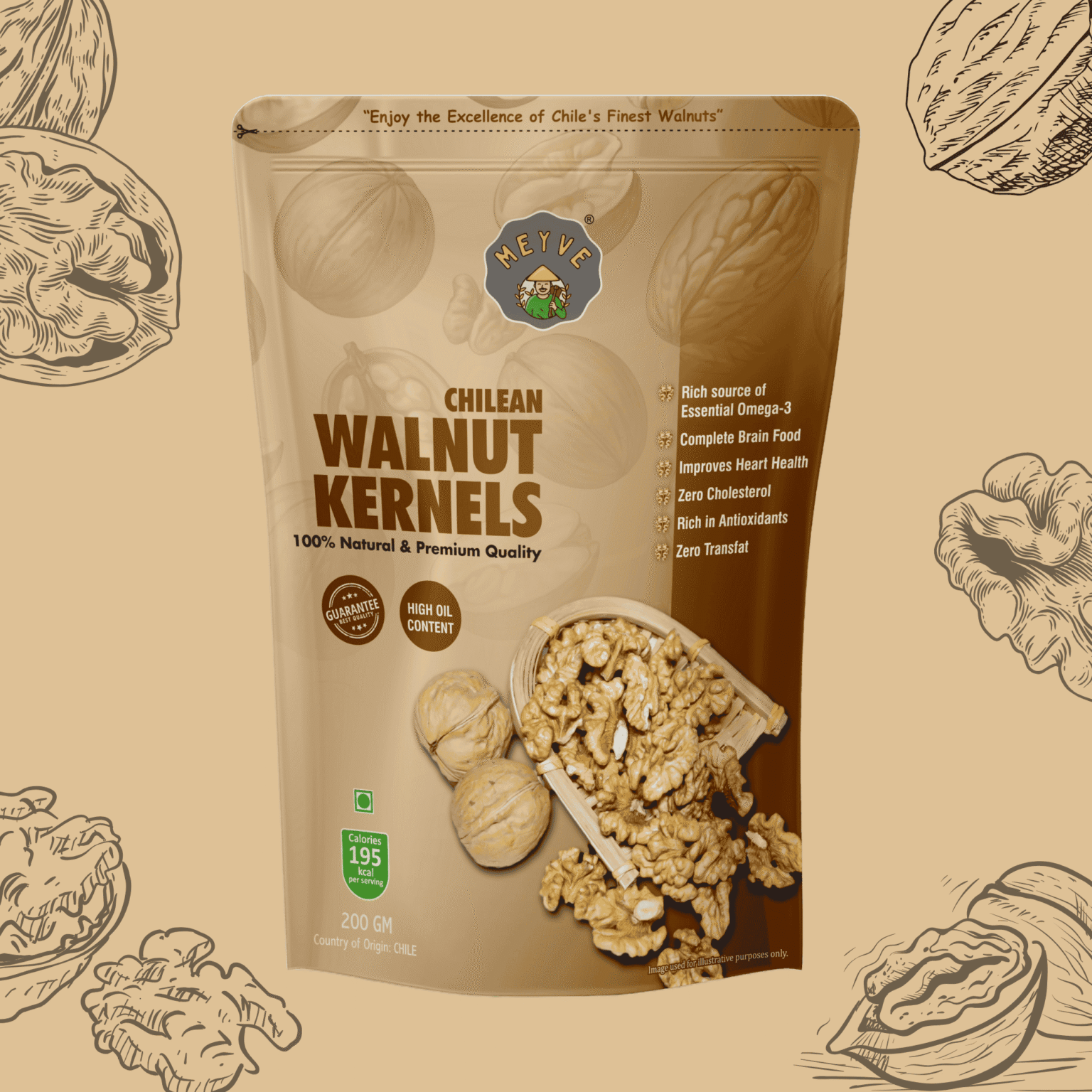 Chilean Walnuts | Raw, Fresh & Handpicked | Rich in Omega-3, Protein ...