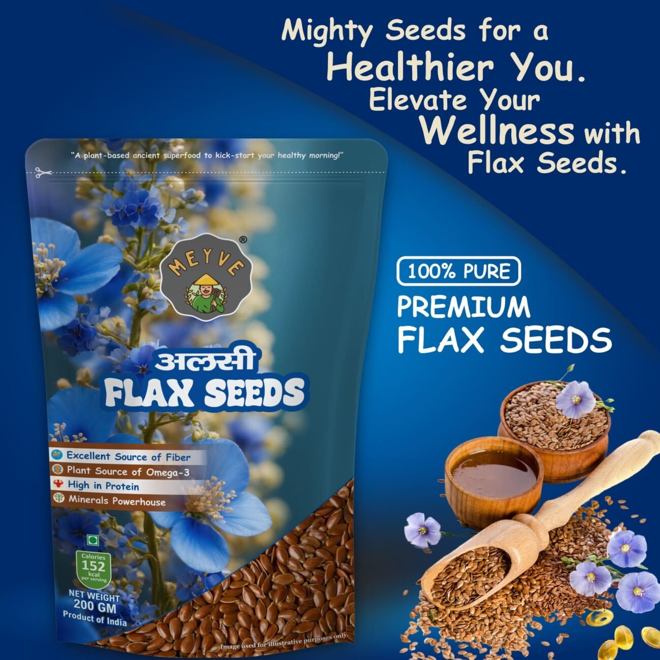 Raw & Natural Flax Seeds | Rich in Omega-3 Fatty Acids, Proteins ...