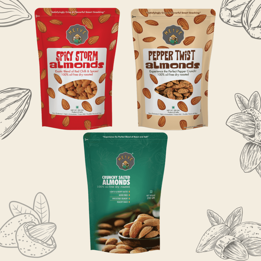 Savory Almond Trio | Peri Peri, Black Pepper & Pink Salted Almonds ...