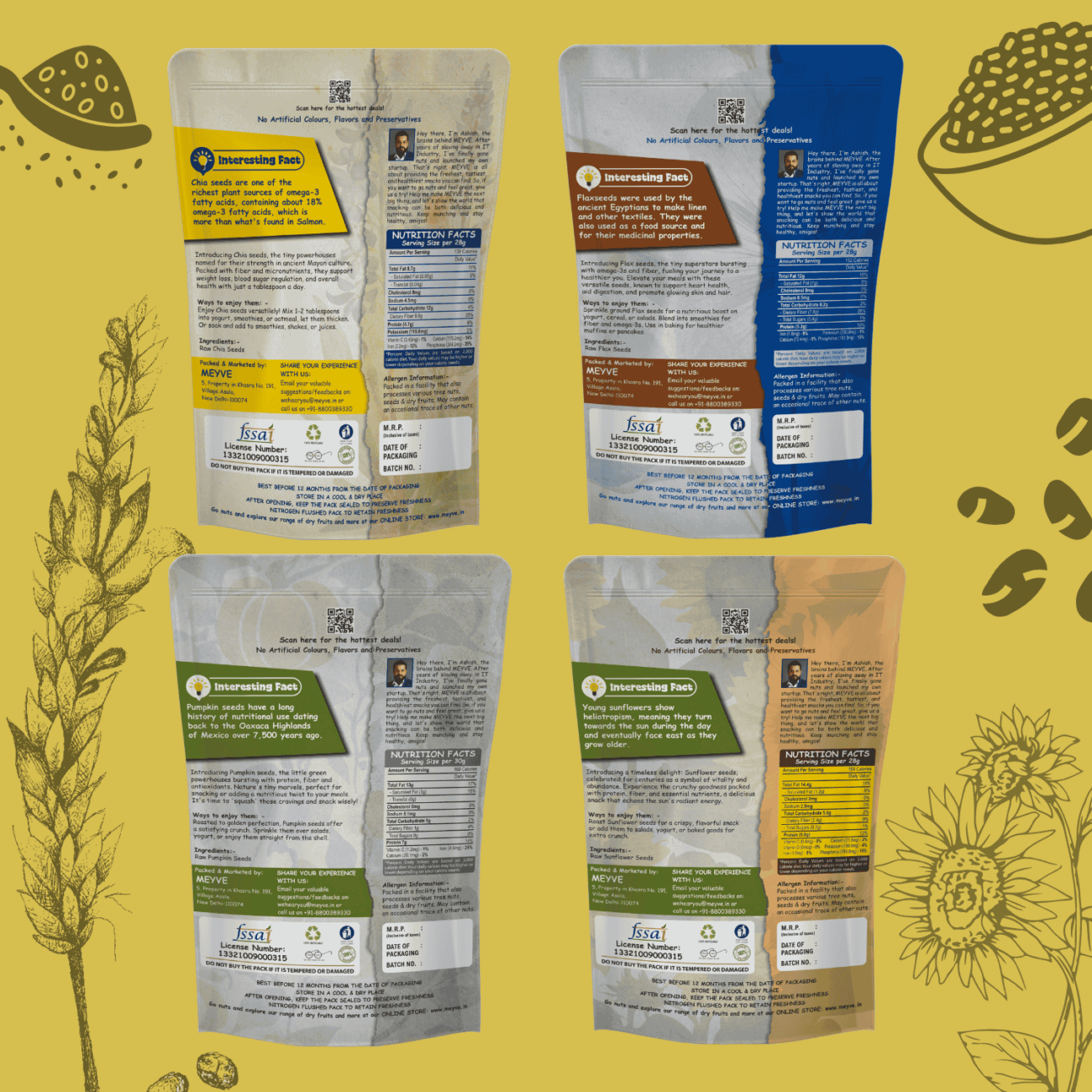 Daily Seed Boost Combo | Chia, Flax, Pumpkin & Sunflower Seeds | High ...