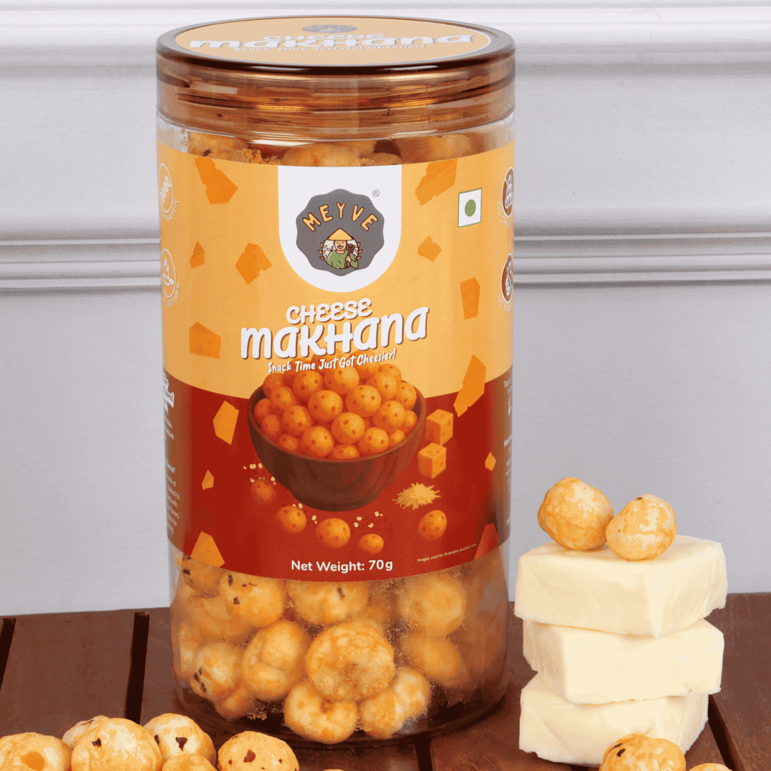 Cheese Makhana | No Palm Oil | No Trans Fat | No Cholesterol | Roasted ...