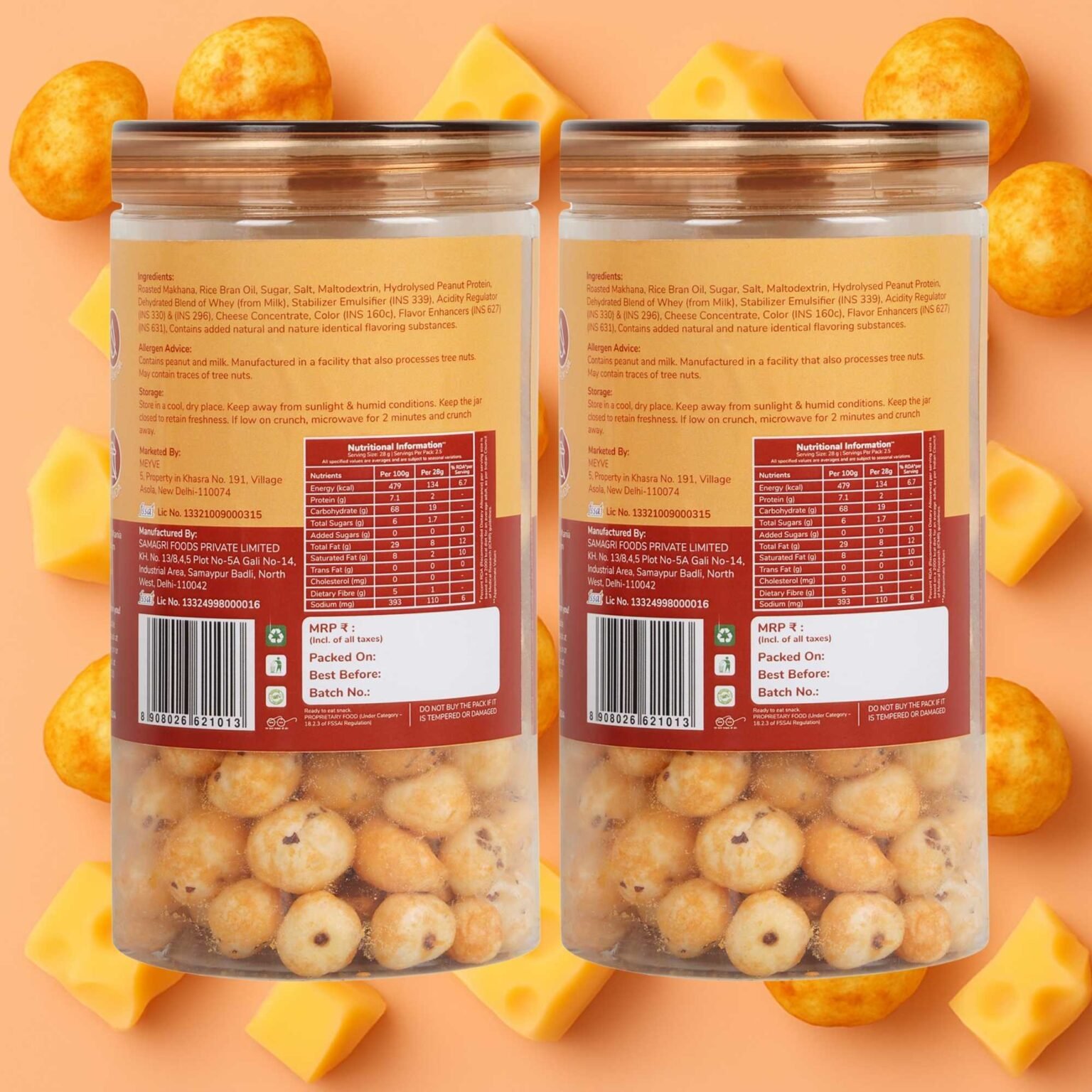 Cheese Makhana | No Palm Oil | No Trans Fat | No Cholesterol | Roasted ...