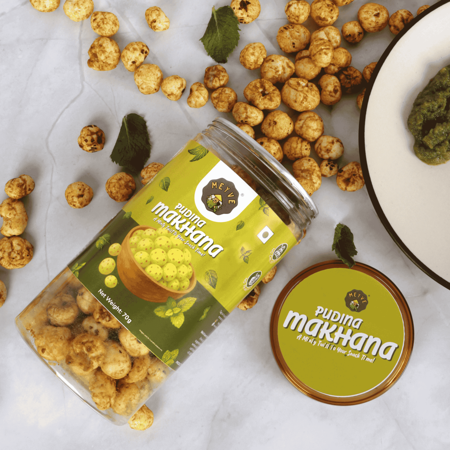 Pudina Makhana | No Palm Oil | No Trans Fat | No Cholesterol | Roasted ...