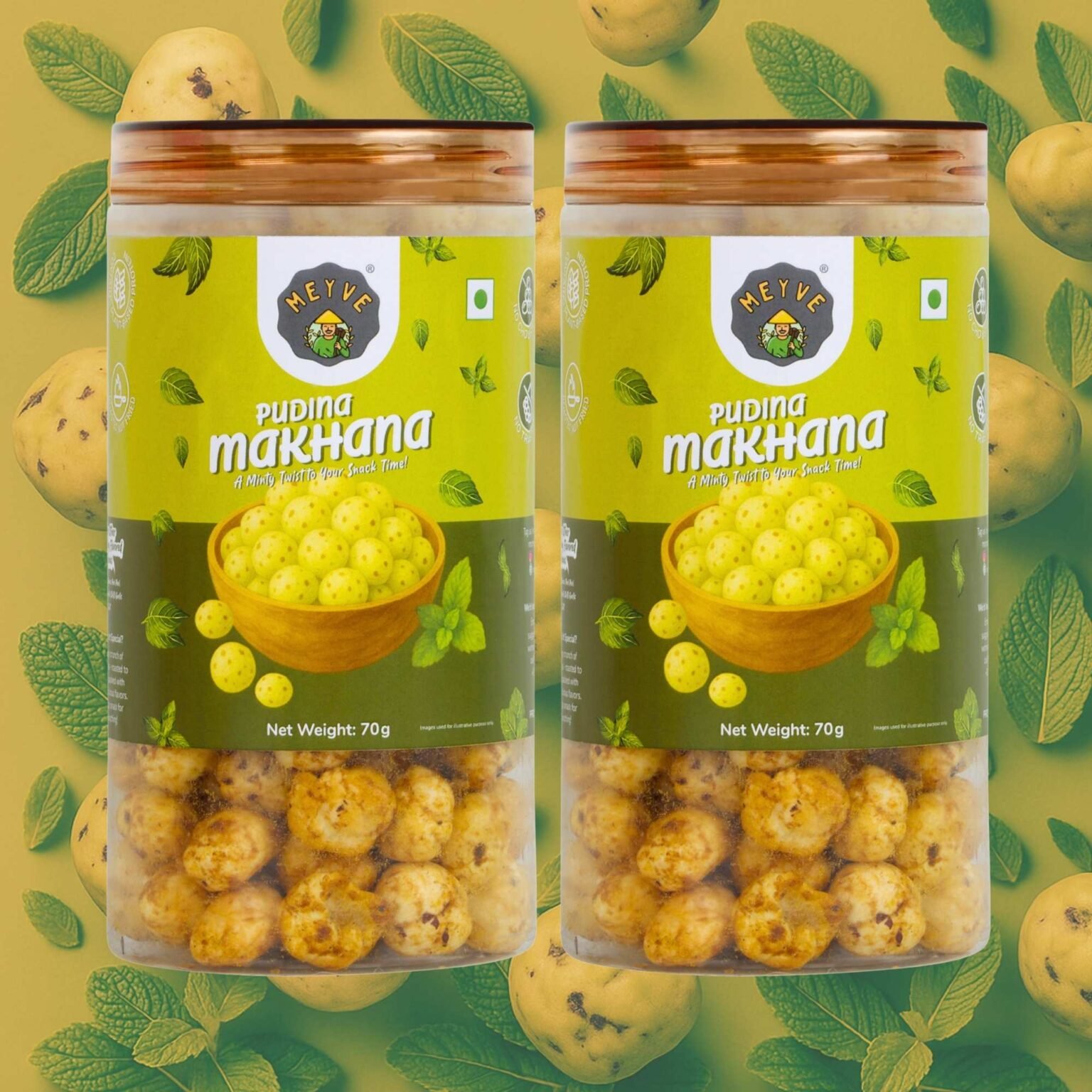 Pudina Makhana | No Palm Oil | No Trans Fat | No Cholesterol | Roasted ...